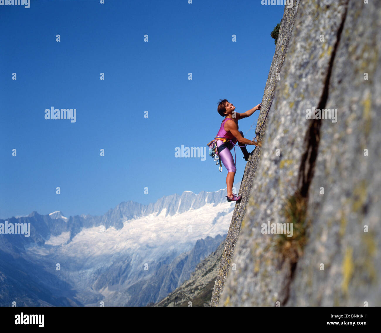 Der Kletterer Göscheneralp Kanton Uri Steilwand Rock Cliff Felsen Wand ...