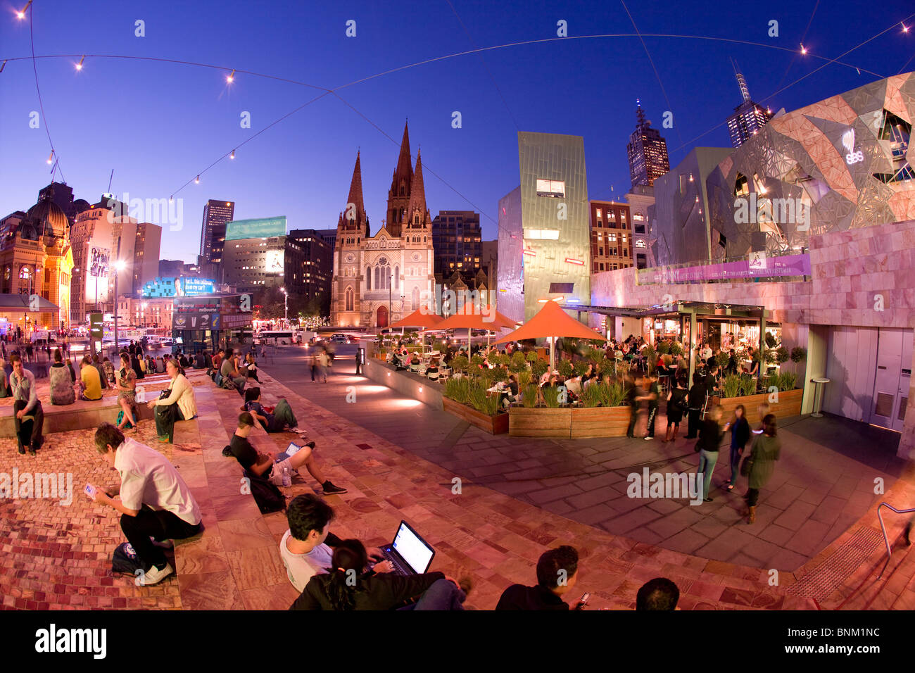 Federation Square, Melbourne Stockfotografie - Alamy