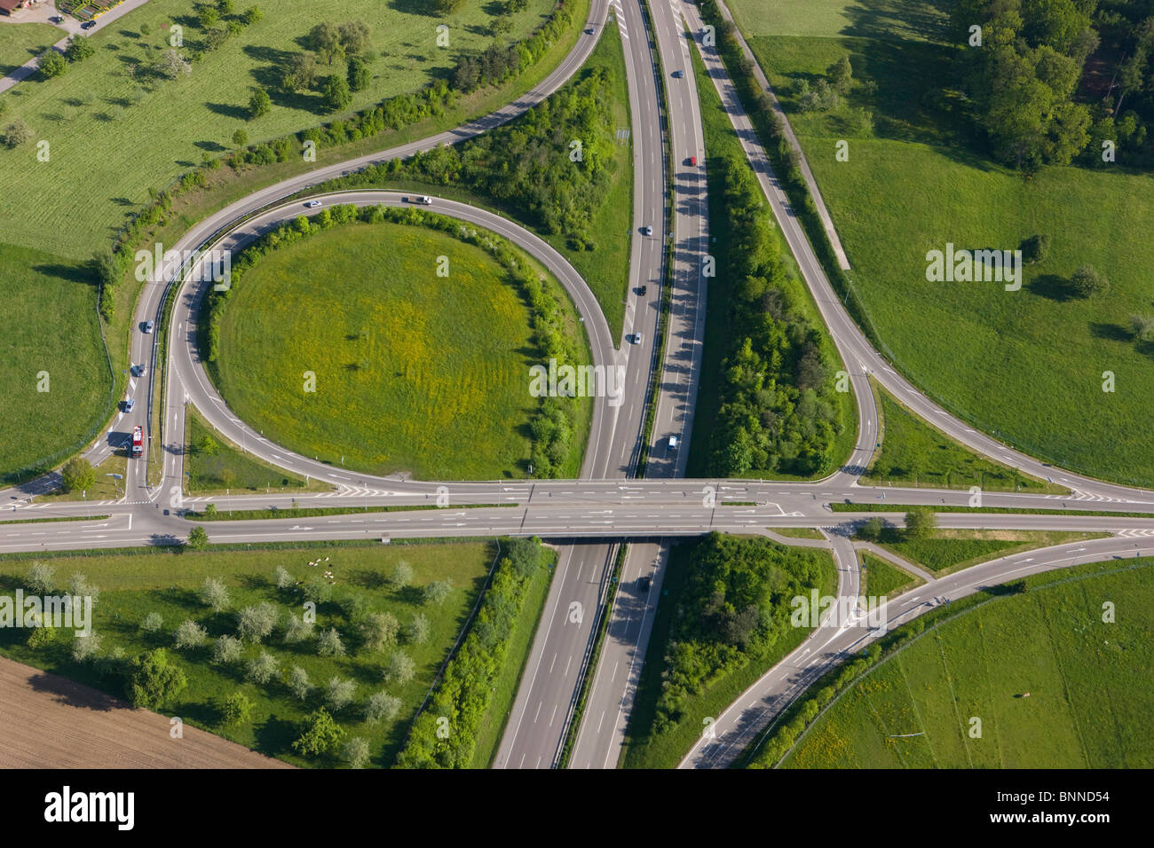 Schweiz Verkehr Autobahn A1 Kanton St. Gallen Straße Flug Luftbild ...