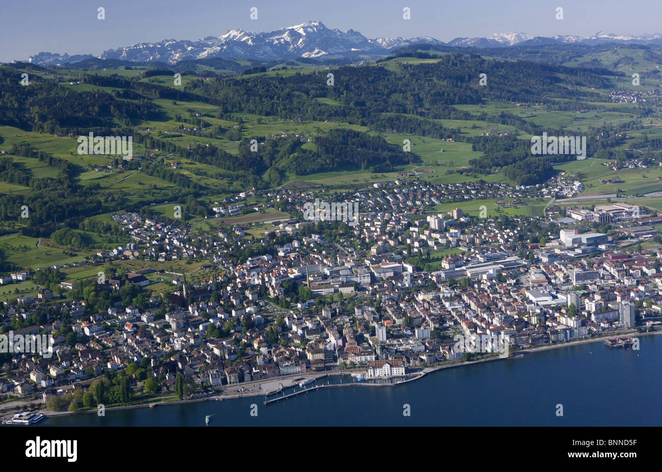 Schweiz Swiss pipe Schach Lake Constance Alpen Berge Kanton St. Gallen ...