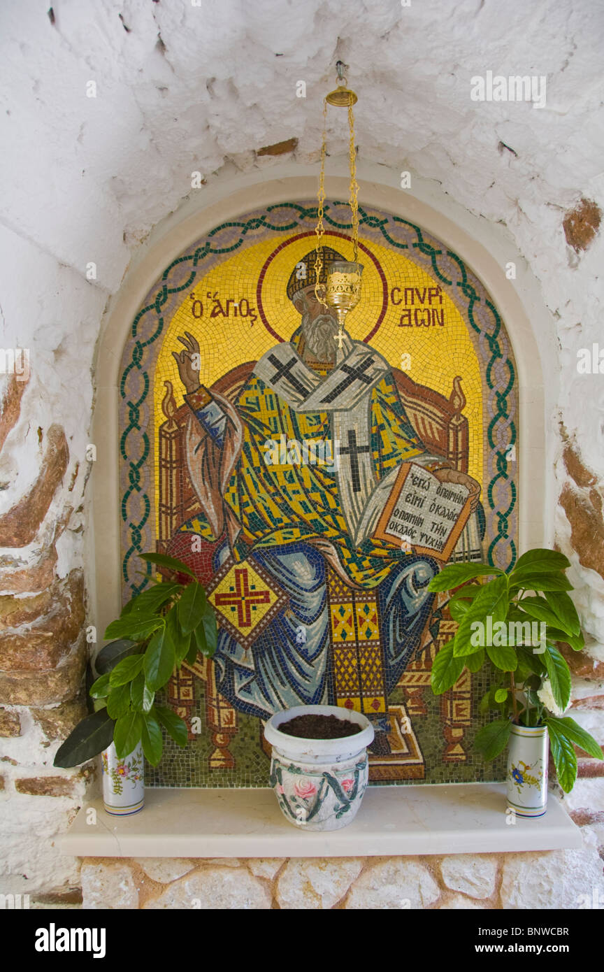 Mosaik-Symbol im Alkoven im Kloster Paleokastritsa auf der griechischen ...