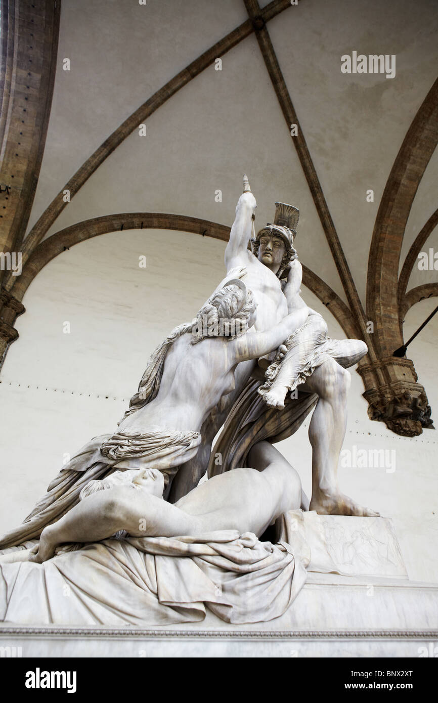 Pio Fedi Statue - die Vergewaltigung der Polyxena an der Loggia dei ...