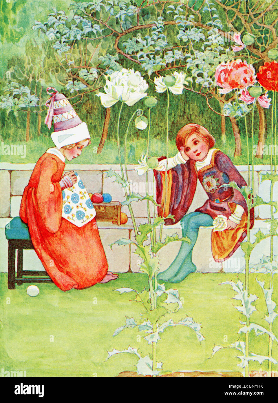 Illustration zu dem Gedicht Liebesgeschichte aus dem Buch Kindheit von ...