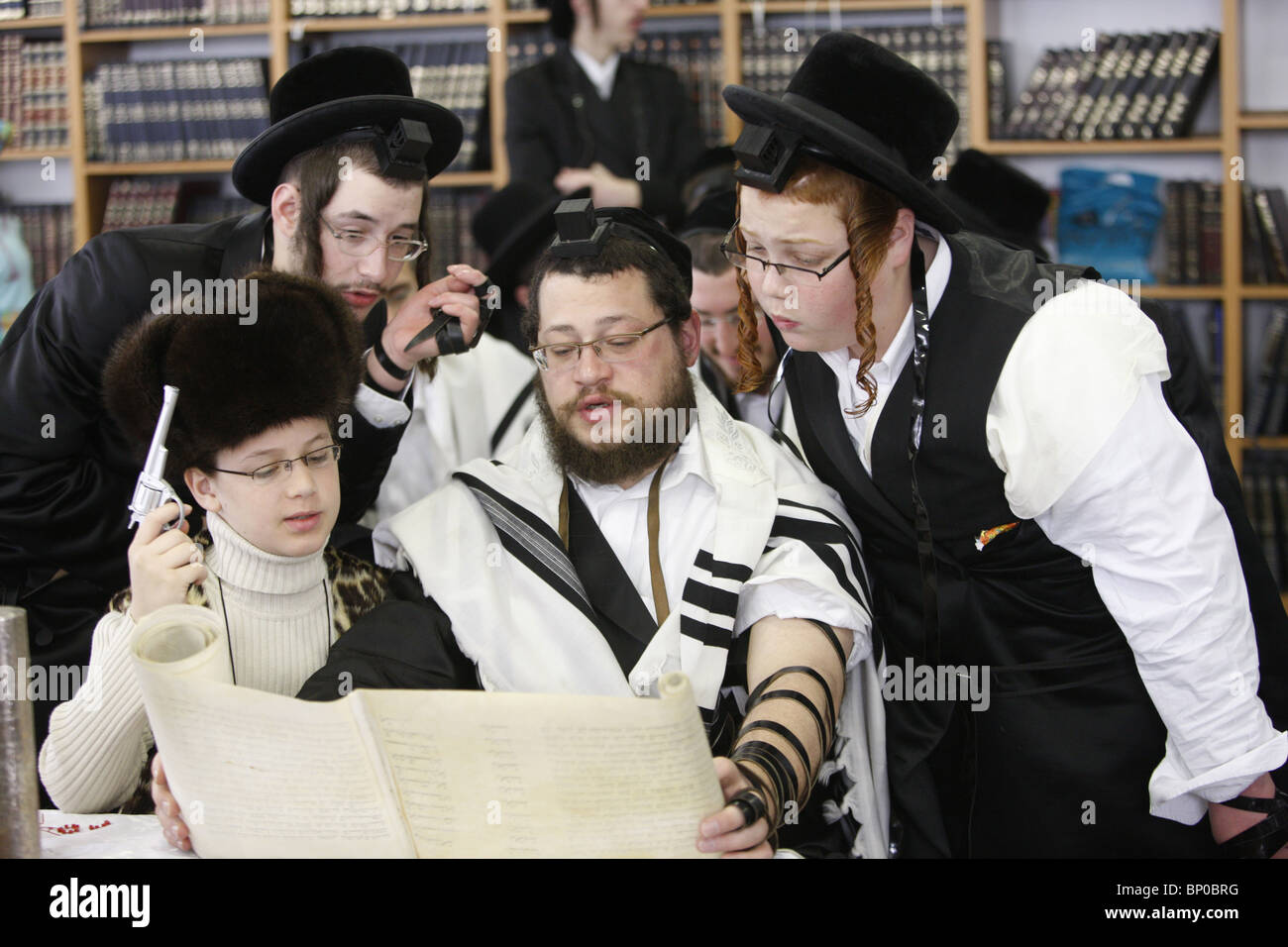 Israel, Jerusalem, orthodoxen Juden in Jerusalem zu Purim feiern ...