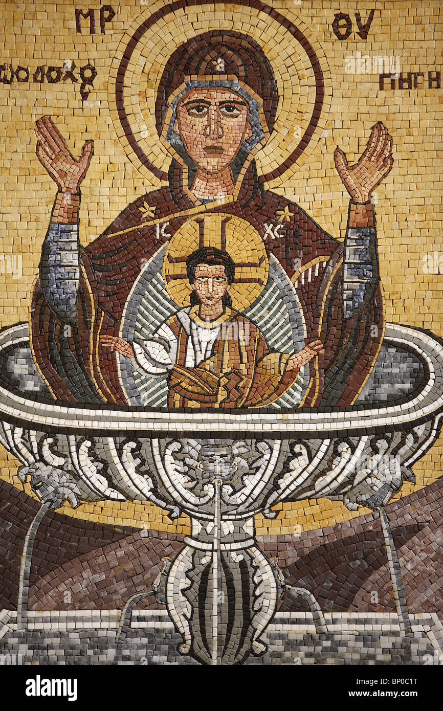 Jordanie, Madaba, griechische orthodoxe Ikone Darstellung Maria als ...