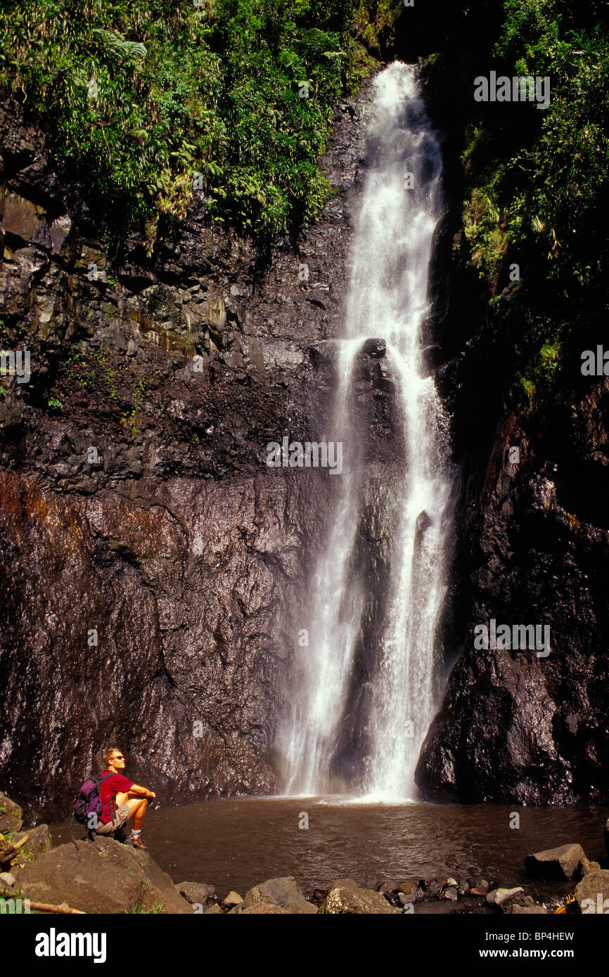 French Polynesia Tahiti Waterfall Stockfotos & French Polynesia Tahiti ...
