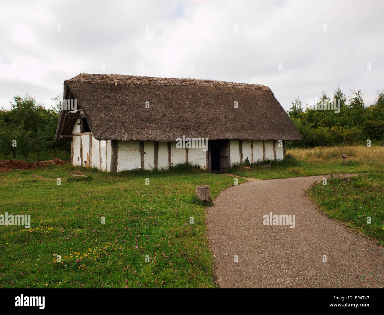 Ein mittelalterliches Bauernhaus in The Museum der frühen ...