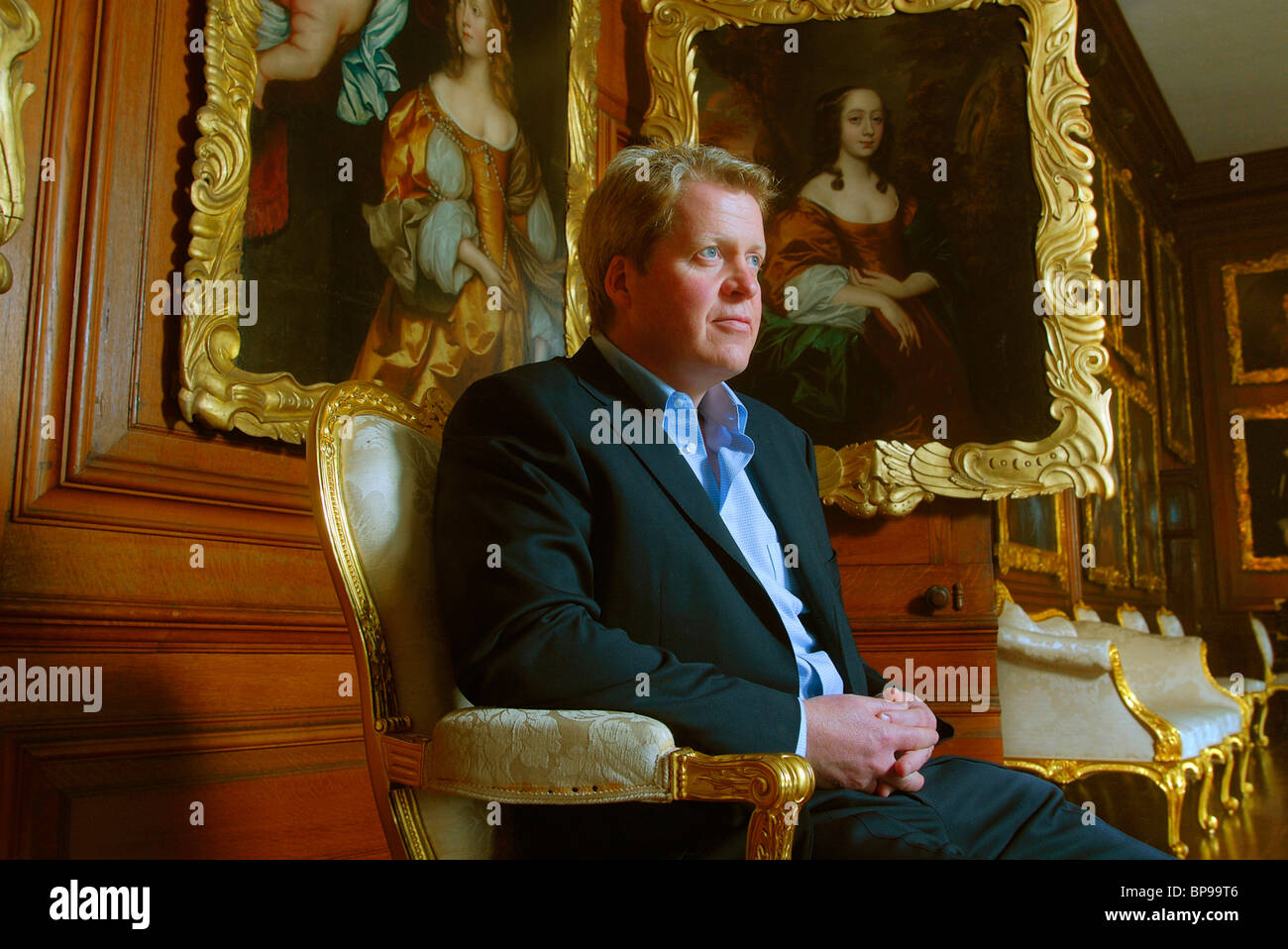 Earl Charles Spencer in der Galeriesaal Althorp House in ...