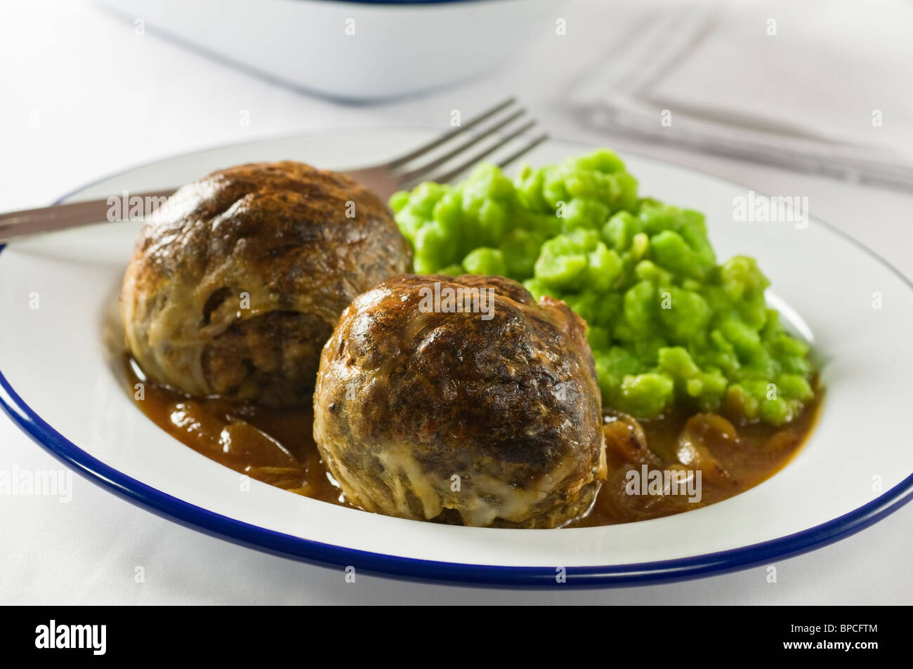 Reisig und Erbsen traditionelles Essen UK Stockfotografie - Alamy