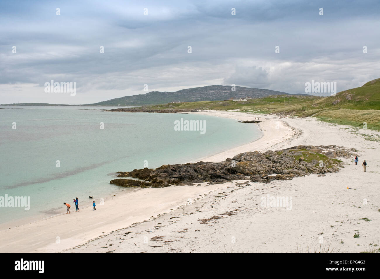 Des Prinzen Strand von Barra Ferry Terminal auf Eriskay, äußeren ...