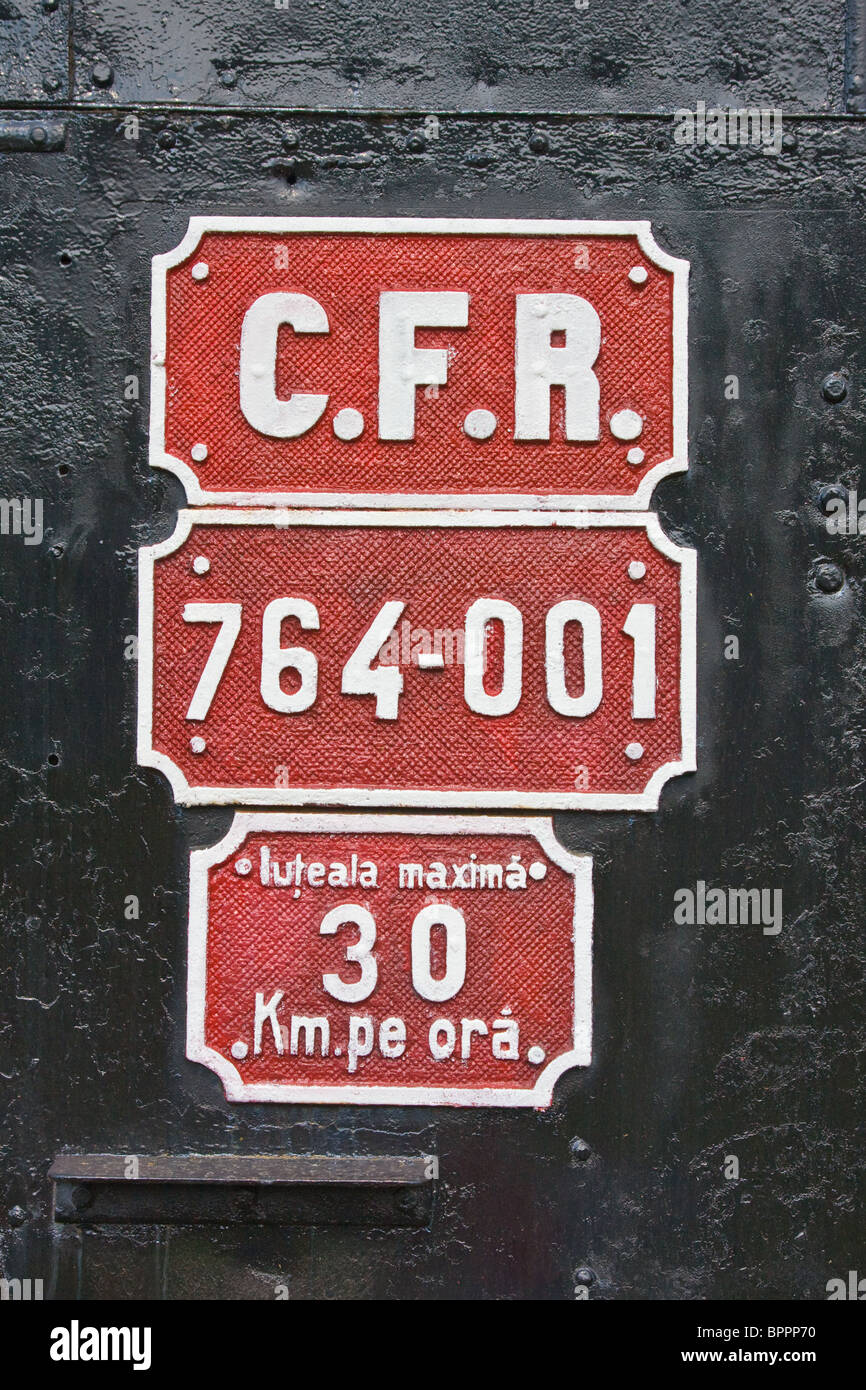 Details einer Dampflok-Zug bei Resita Eisenbahnmuseum in Rumänien ...