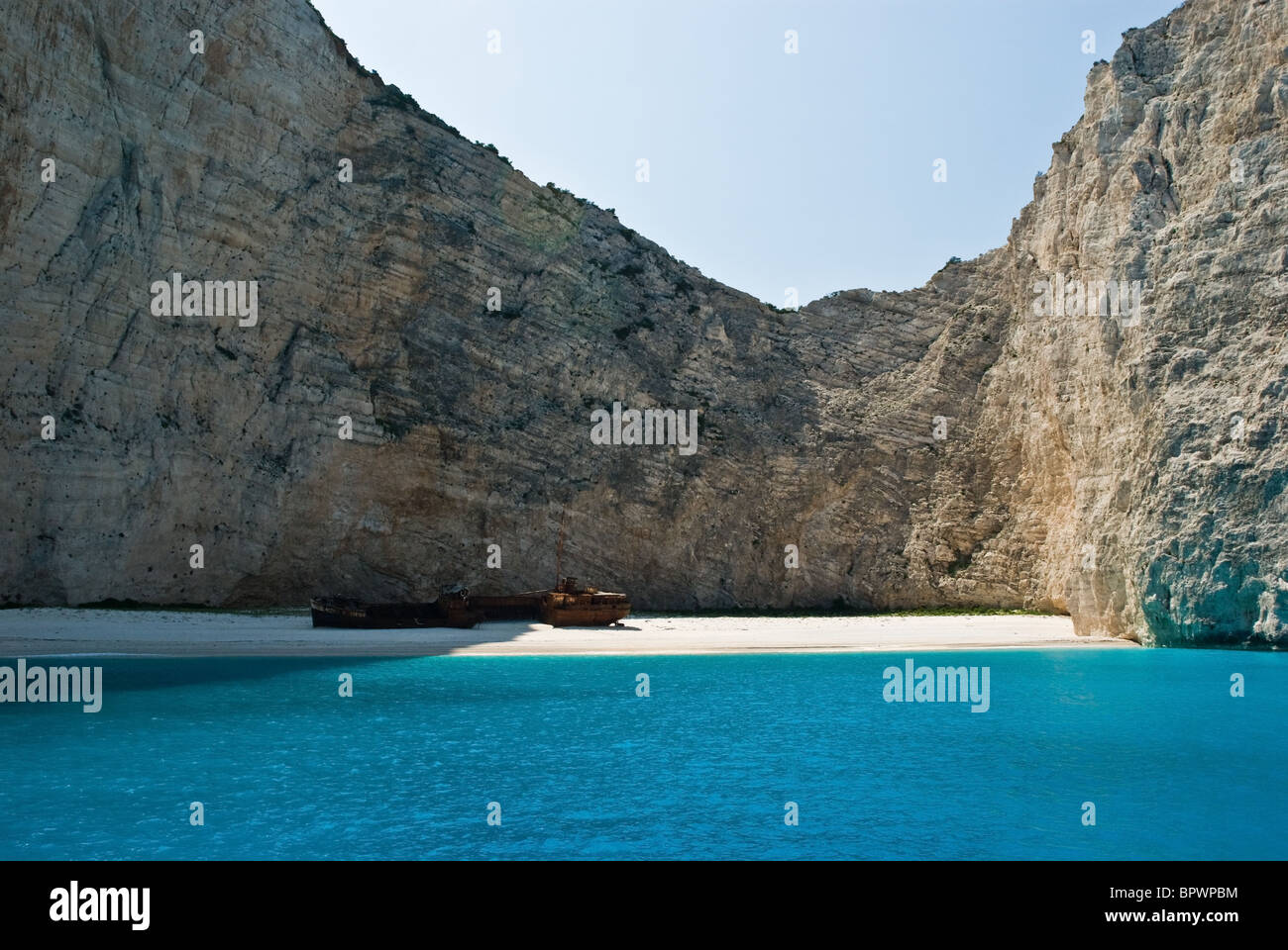 Navagio Strand oder Shipwreck Bay auf der Insel Zakynthos ...