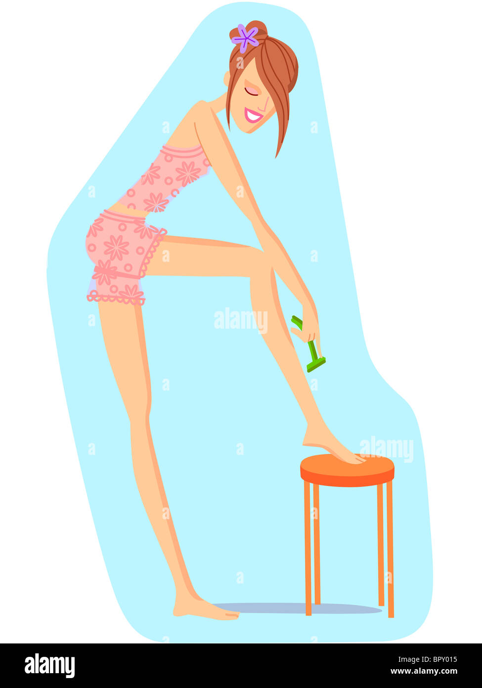 Frau rasiert sich die beine -Fotos und -Bildmaterial in hoher Auflösung – Alamy