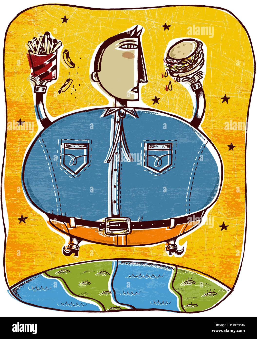 Dicker mann cartoon -Fotos und -Bildmaterial in hoher Auflösung – Alamy