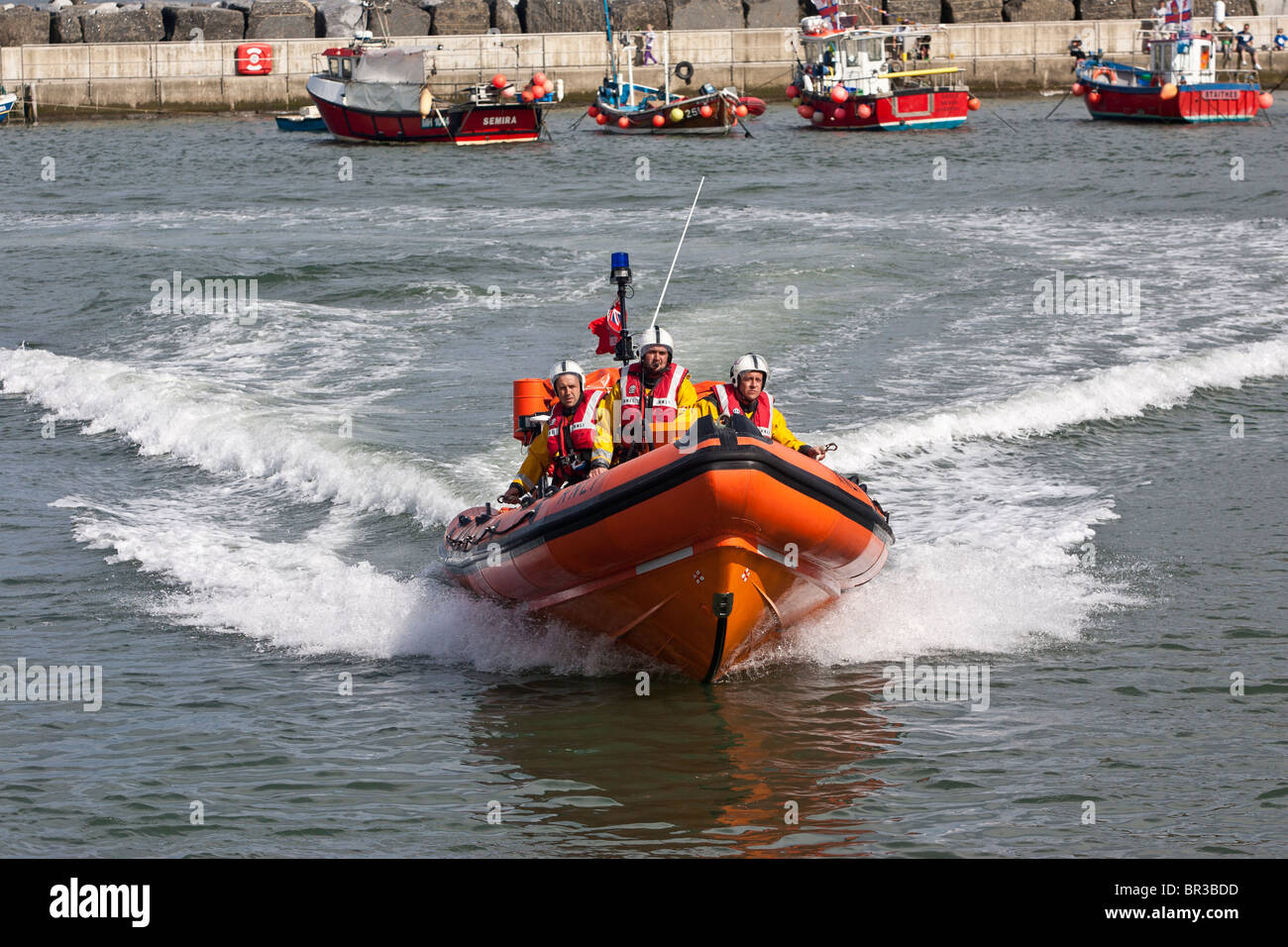 Atlantic 75 Klasse B RNLI Lifeboat, in der Nordsee vor Staithes, North ...