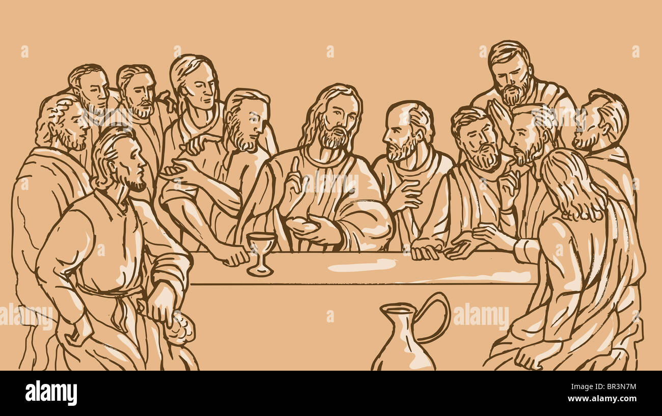 Illustration Last Supper Jesus Christ Stockfotos & Illustration Last Supper Jesus Christ Bilder ...