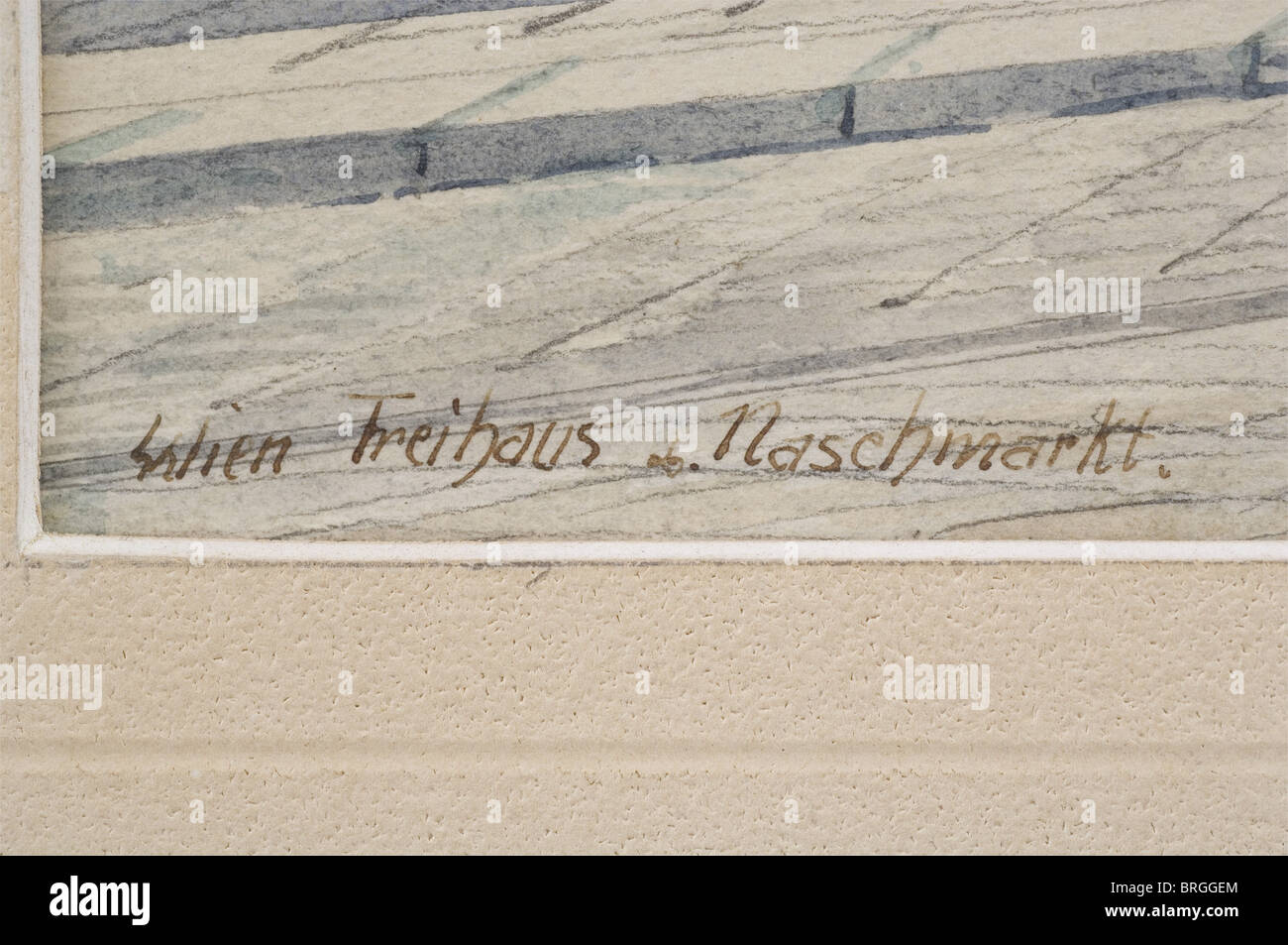 Adolf Hitler, ein Aquarell 'Freihaus und Nasch historisch, historisch ...
