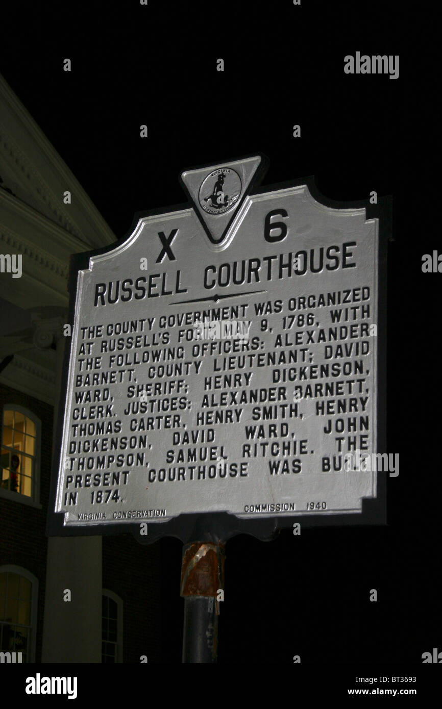 X6 Russell Courthouse die Kreisverwaltung in Russells Fort, 9. Mai 1786 ...