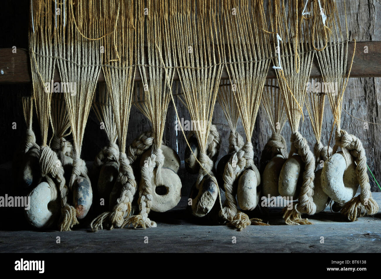 Gewichte Eisen Alter Stein England einfach weben Tuch Hersteller LOOM ...