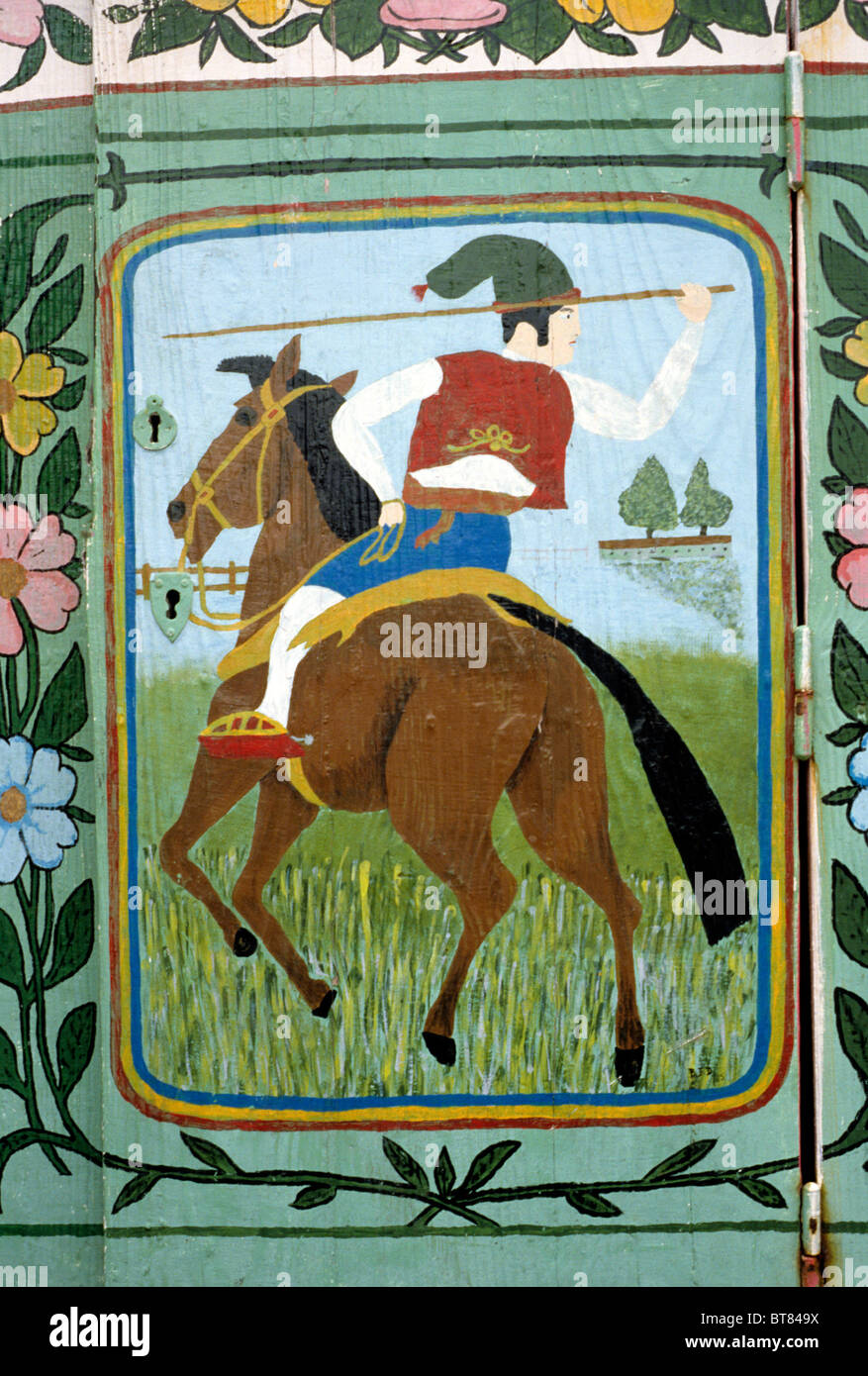 Boot, schmalen Kanal Schiff Boot Bemalung, Museumsausstellung, Eyemouth ...