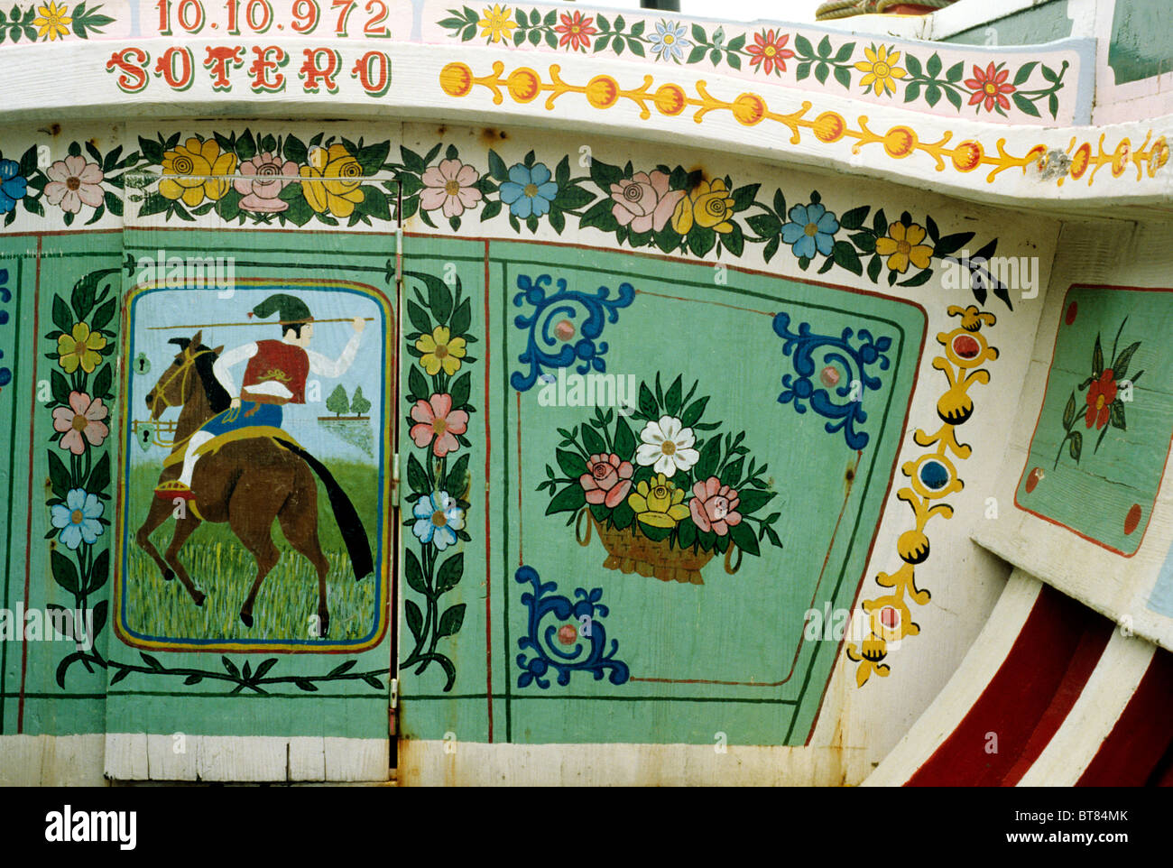 Boot, Kahn, schmale Boot Bemalung, Museumsausstellung Eyemouth ...