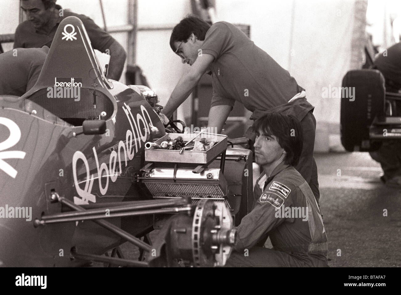 Benetton pit crew 1980er jahre Stockfotos und -bilder Kaufen - Alamy
