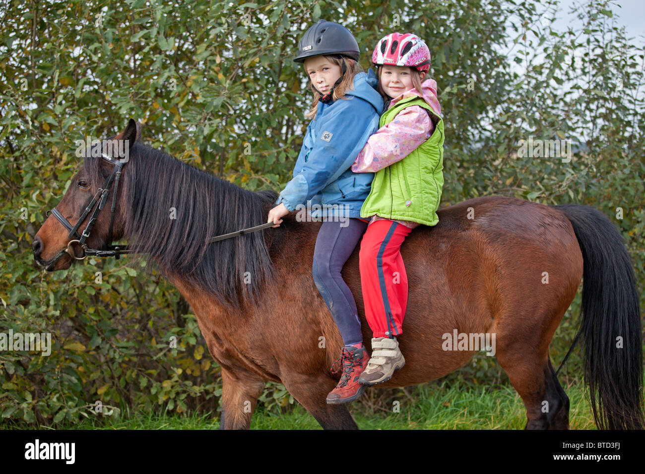 Auf einem kleinen braunen pony reiten -Fotos und -Bildmaterial in hoher ...