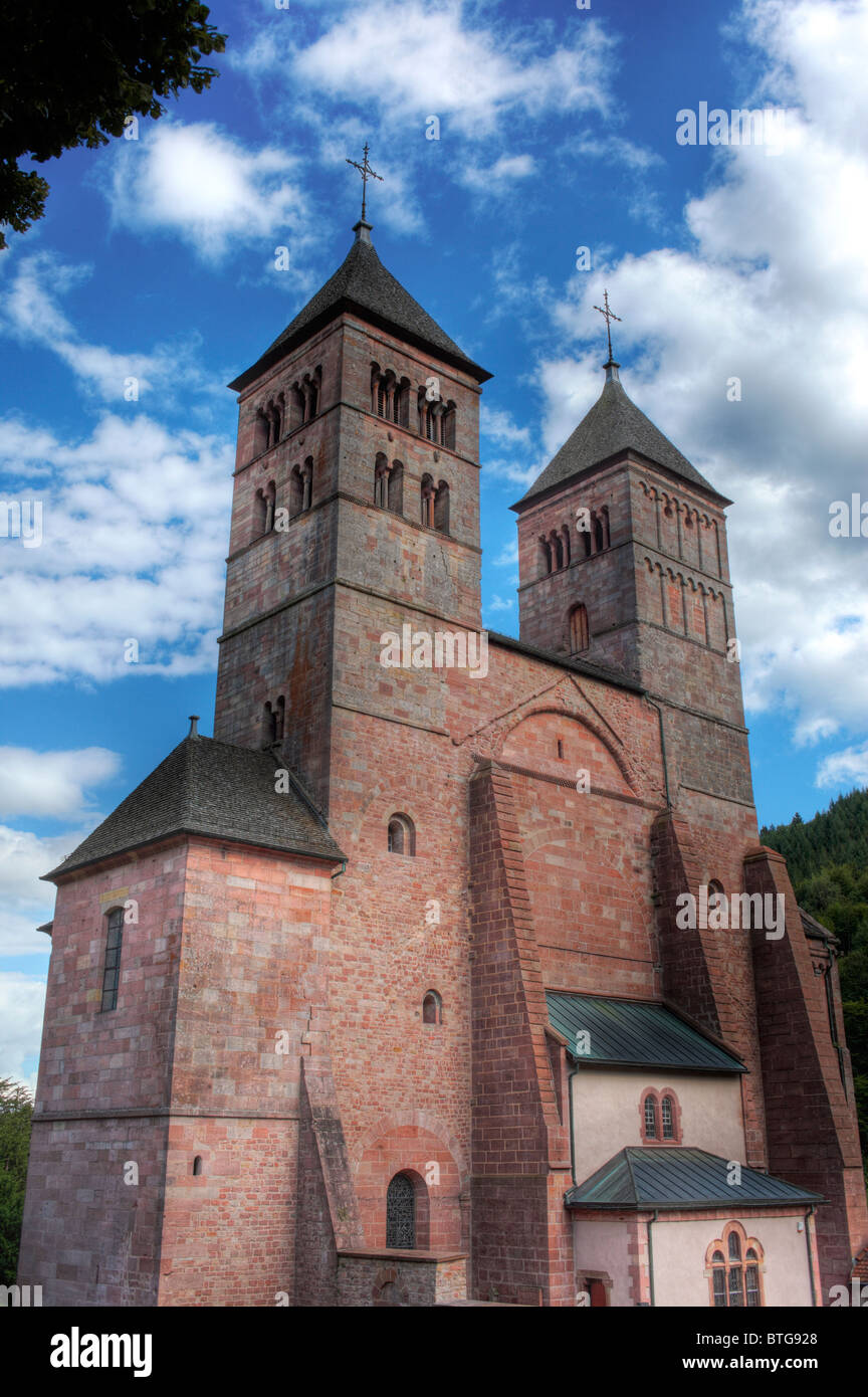 Romanische Kirche St. Léger, Abtei von Murbach, Abteilung Haut-Rhin ...