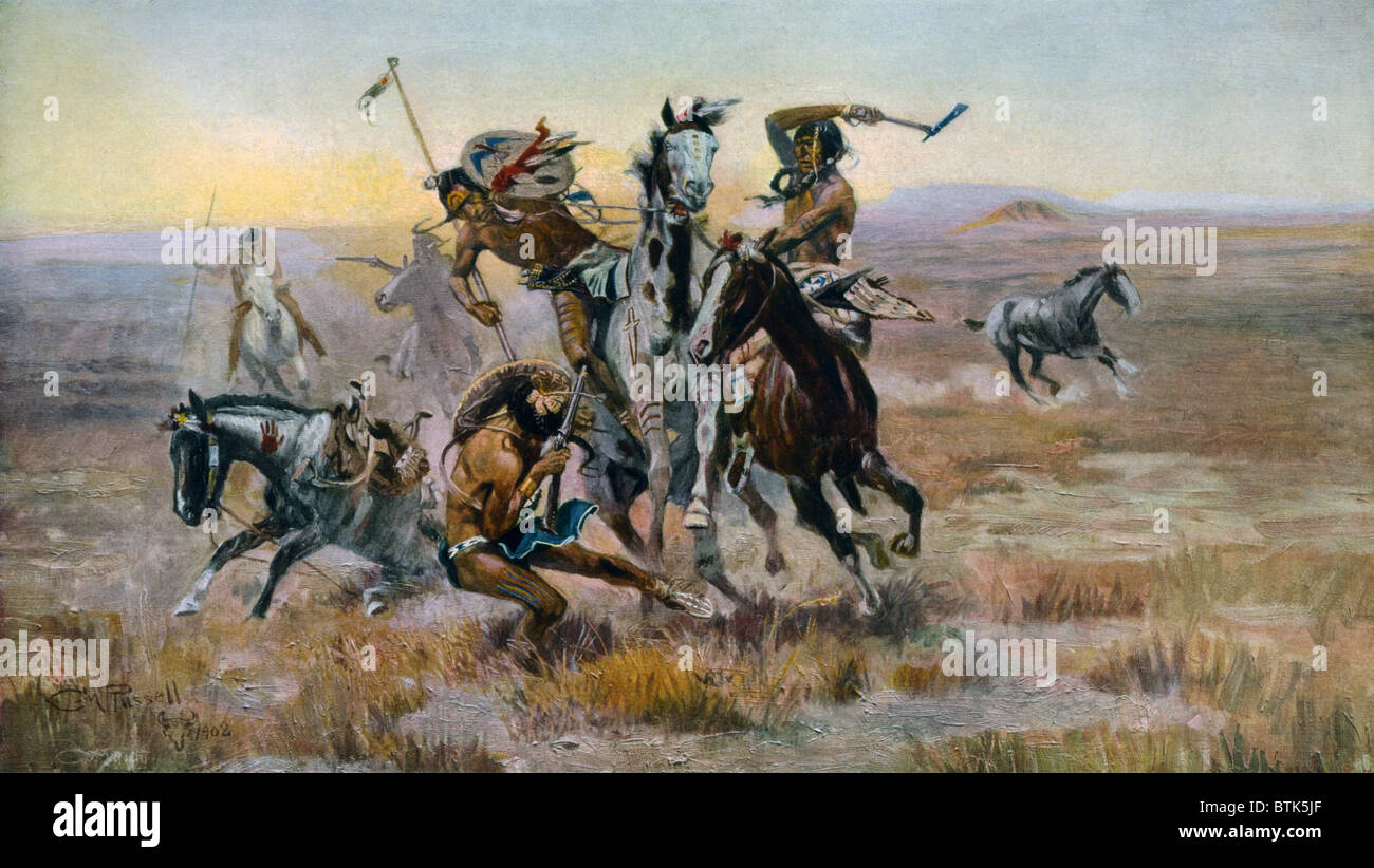 Wenn drucken, Sioux und Blackfeet erfüllt, Schlacht zwischen den Sioux ...