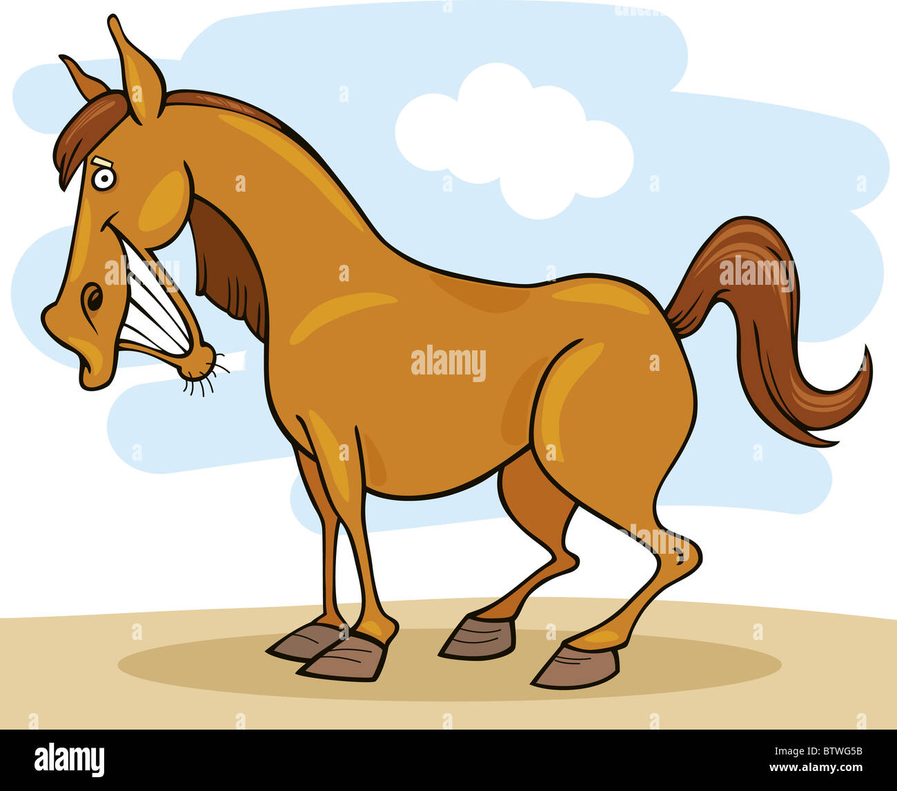 Cartoon-Illustration der lustige Pferd Stockfotografie - Alamy