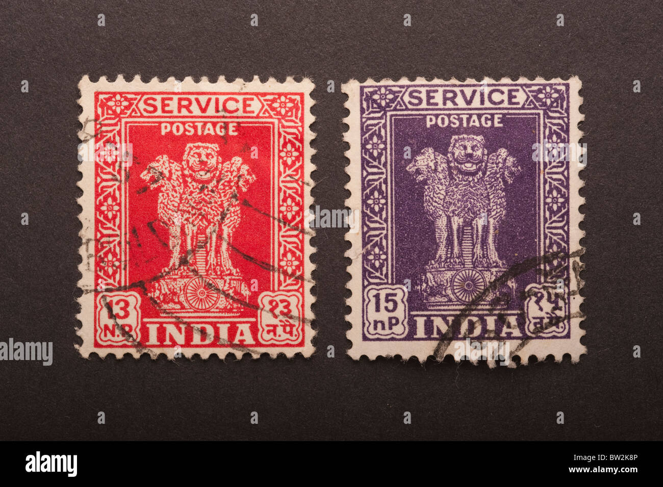 Indische Briefmarken, Service Stockfotografie - Alamy