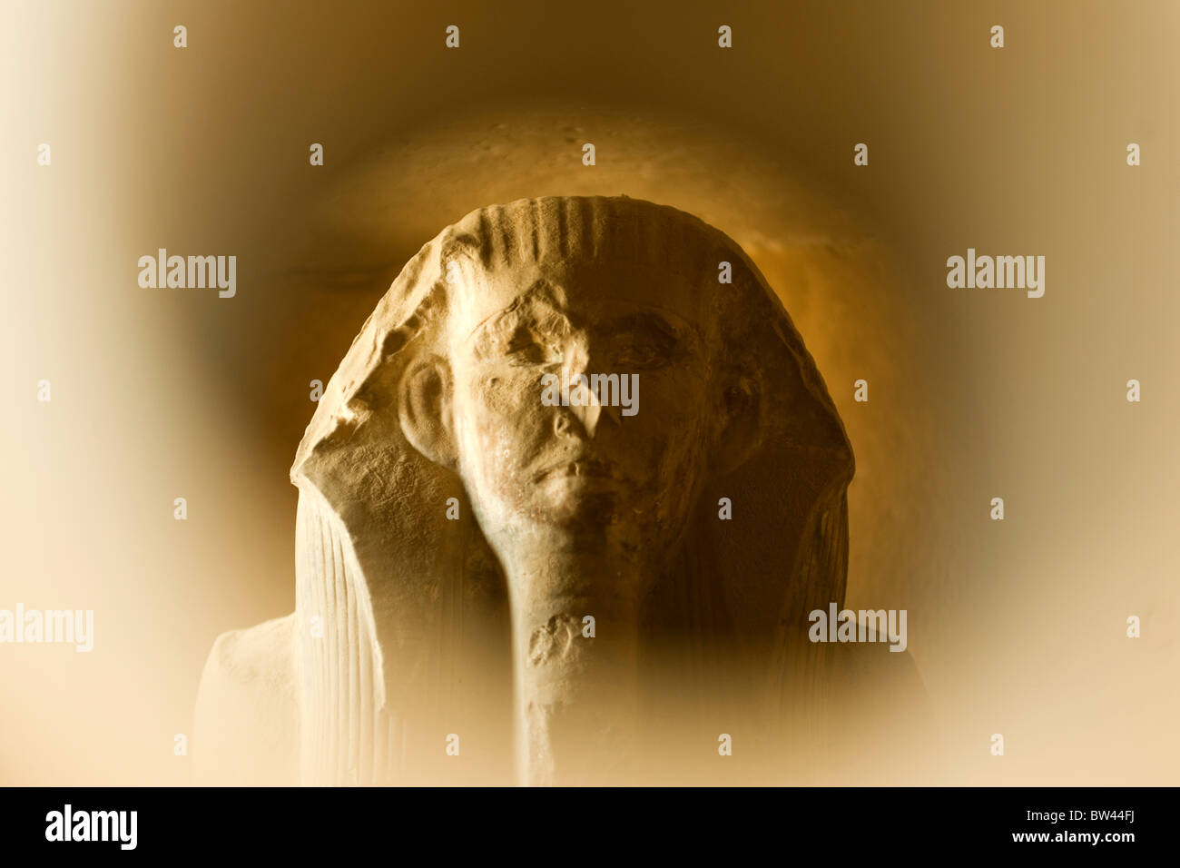 Aegypten, Sakkara Bei Gizeh, Stufenpyramide des Djoser, Ka-Statue des ...