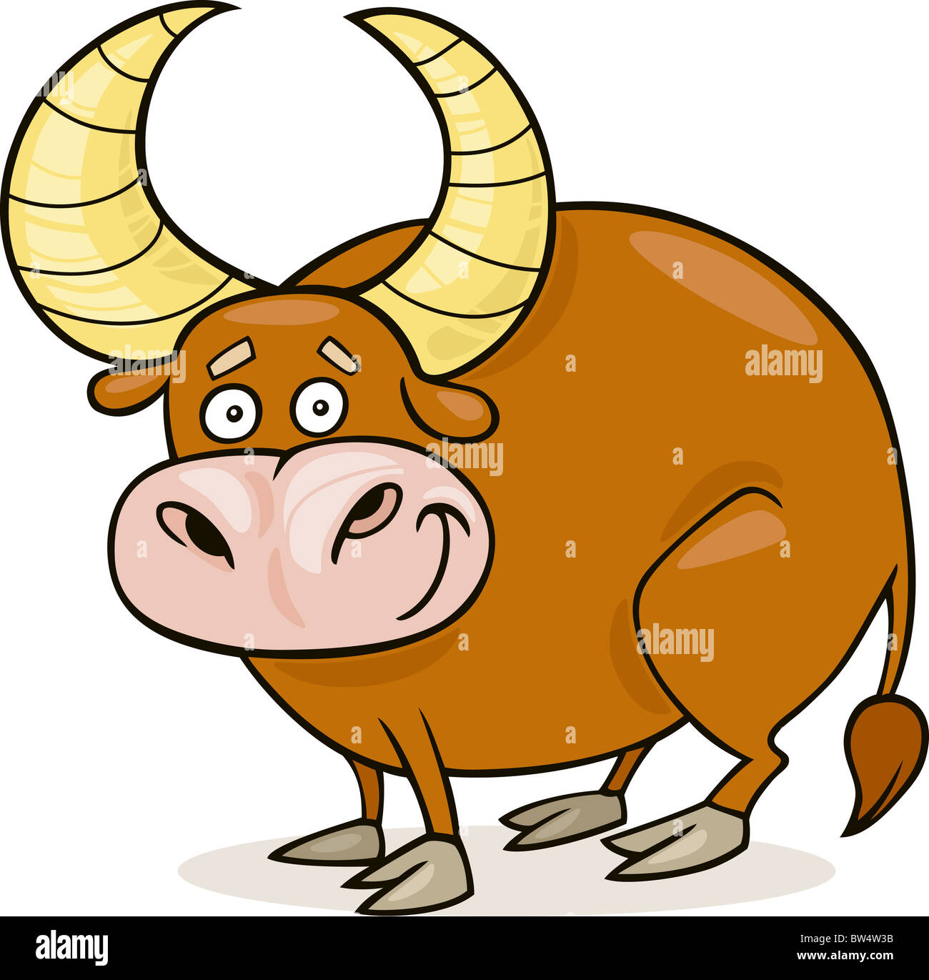 Comic-Illustration der Sternzeichen Stier Stockfotografie - Alamy