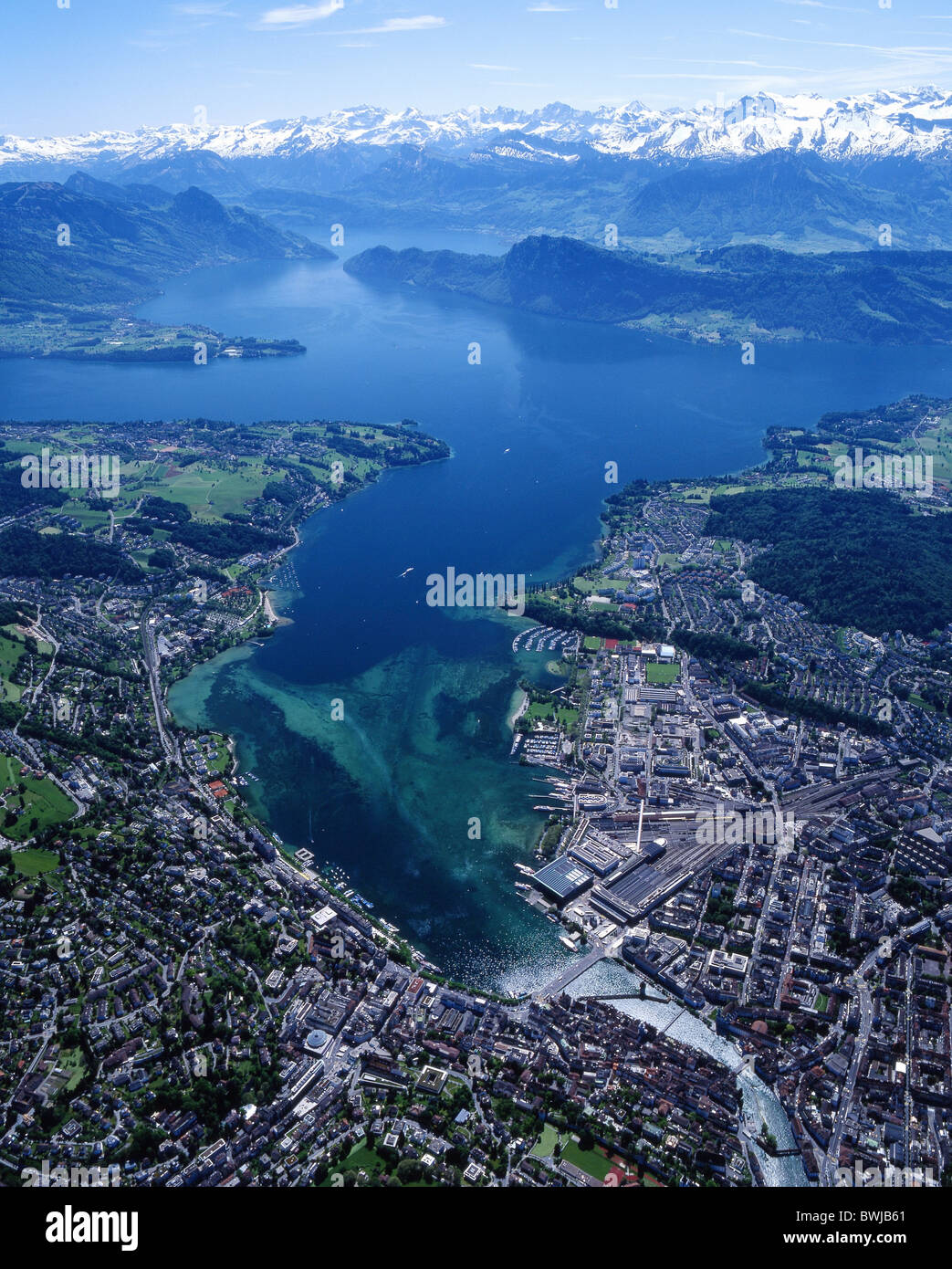 Stadt Stadt Luzern am Vierwaldstättersee Luftbild Luftaufnahme Panorama ...