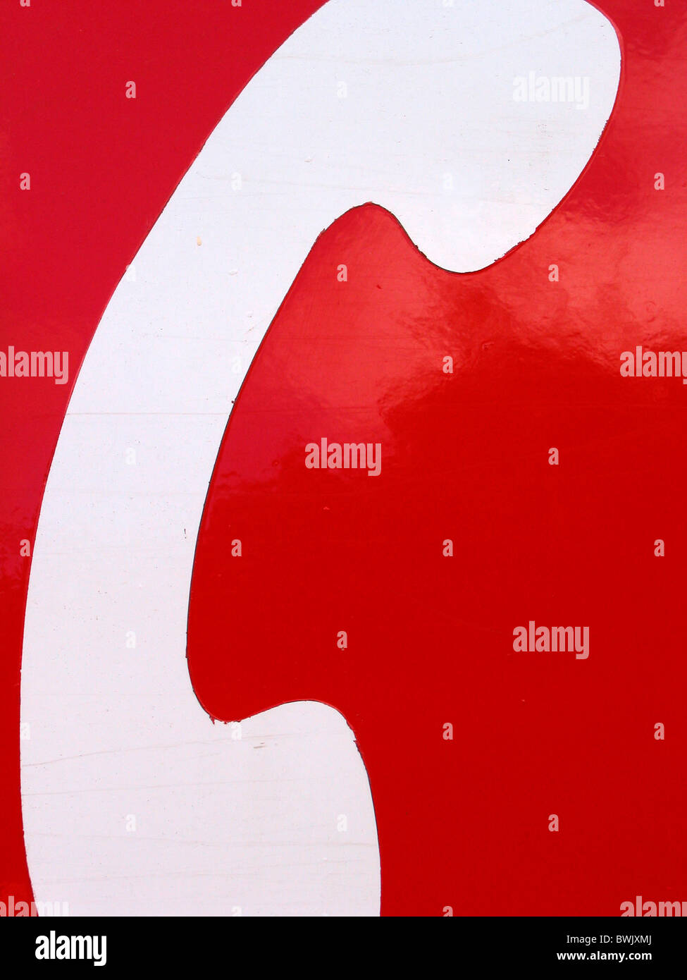 Telefon-Symbol rot weiße Empfänger Piktogramm Symbol Zeichen markieren ...