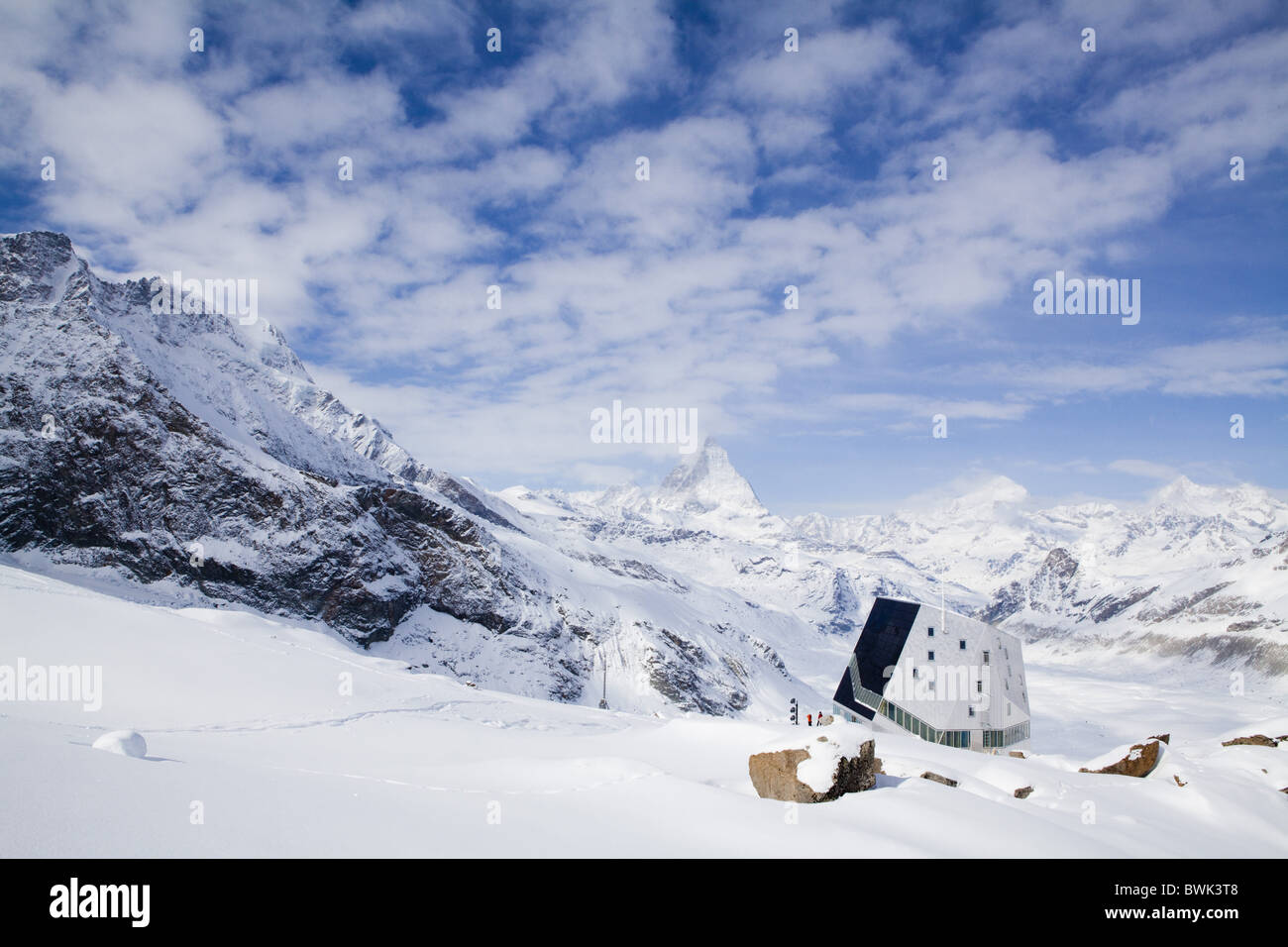 Neue Monte Rosa Hütte, Zermatt, Kanton Wallis, Schweiz Stockfotografie ...