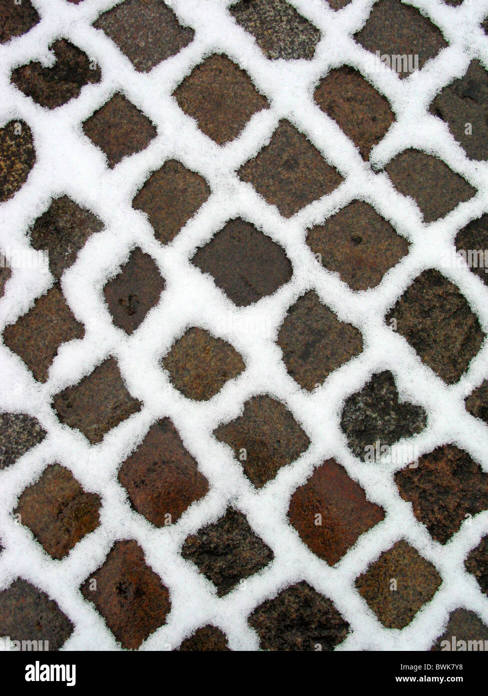 Pflastersteine Pflastersteine Boden unten Schnee Struktur winter ...