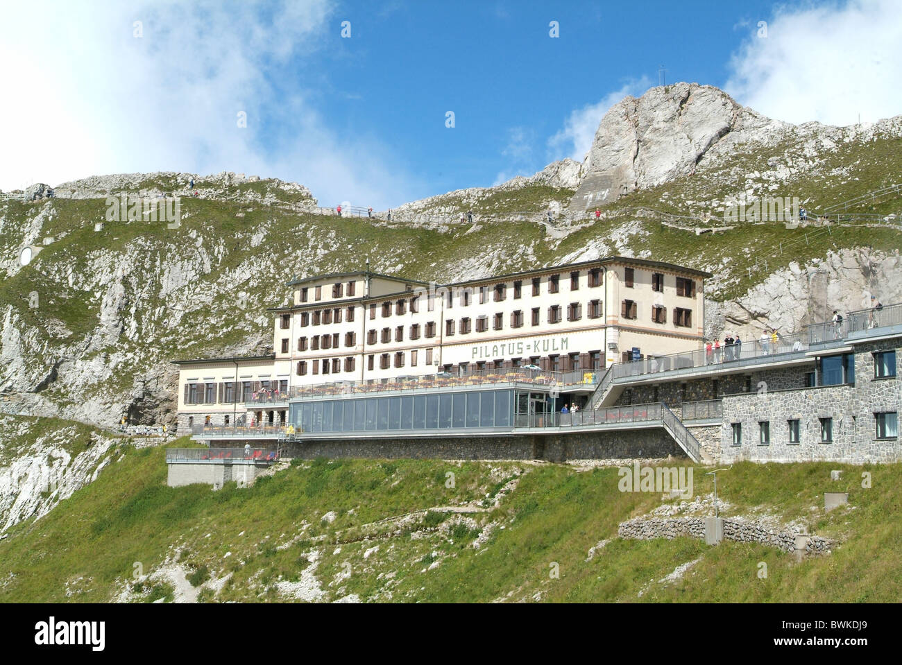 Pilatus Pilatus-Kulm Hotel Gebäude Bau Gipfel Peak Tourismus Berge ...