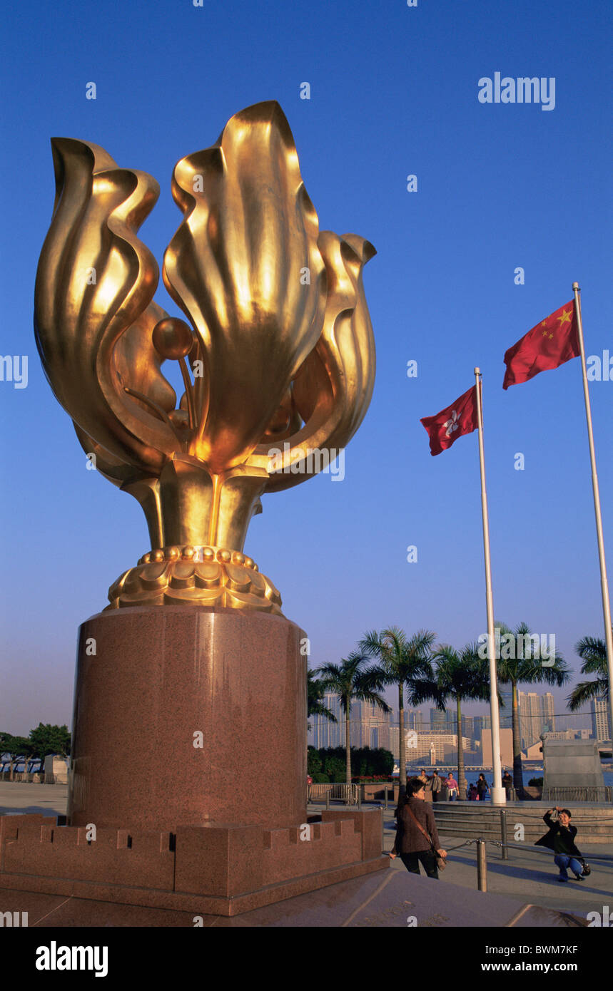 Hong Kong Golden Bauhinia Square Wanchai China Asien Blume Symbol ...