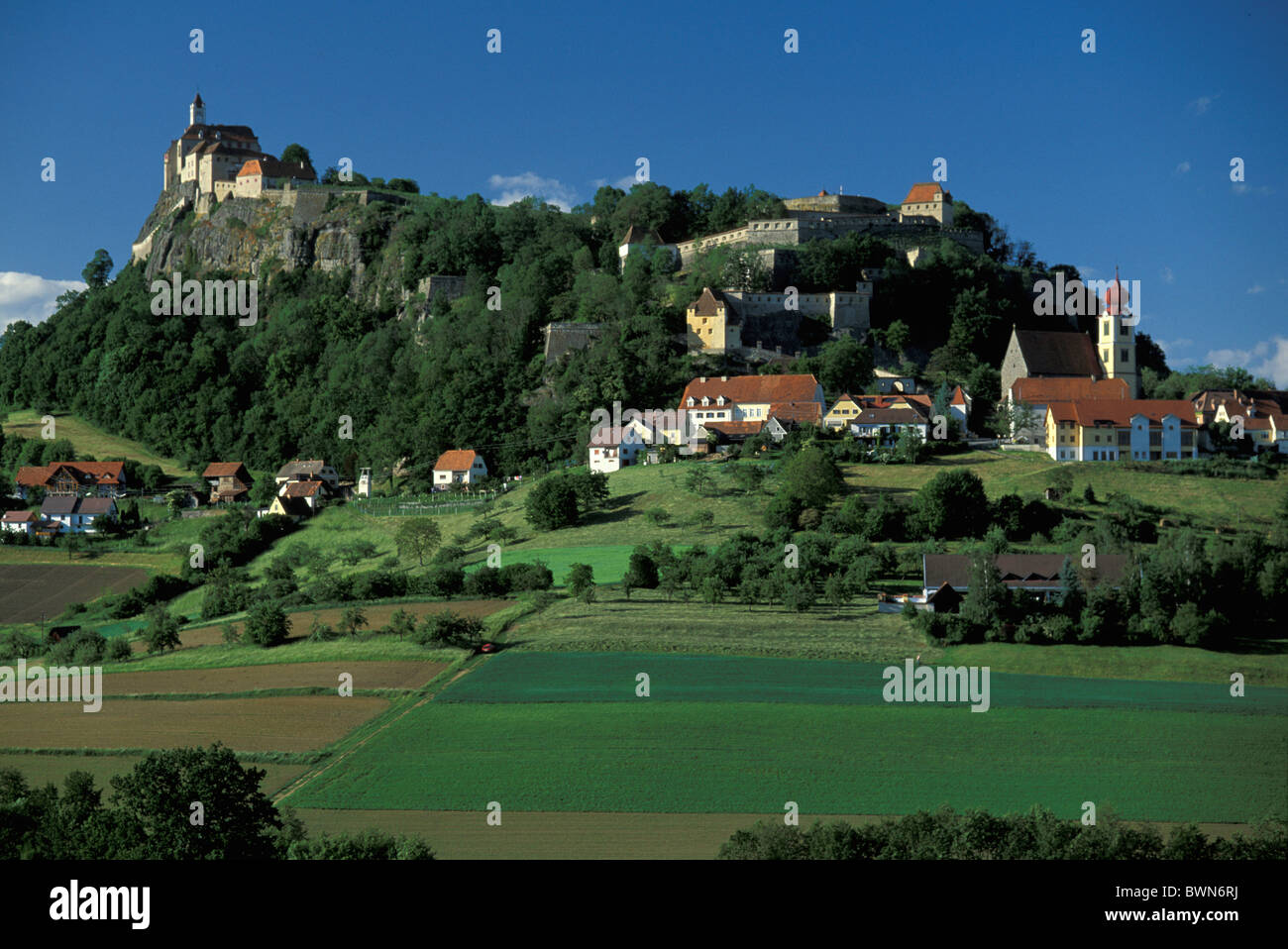 Österreich Europa Riegersburg Schloss Steiermark Hügel Basalt Feld Burg ...