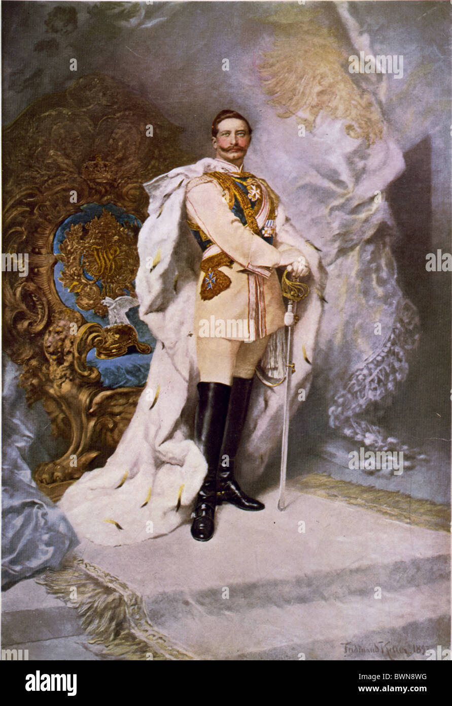 Kaiser Wilhelm II Portrait von Ferdinand Keller 1893 Öl auf Leinwand Geschichte historische ...
