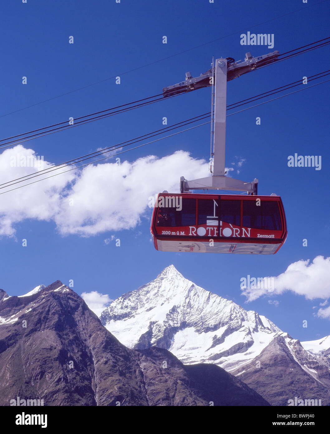 Schweiz Europa Kanton Wallis Rothorn Antenne Passagier Linie Zermatt ...