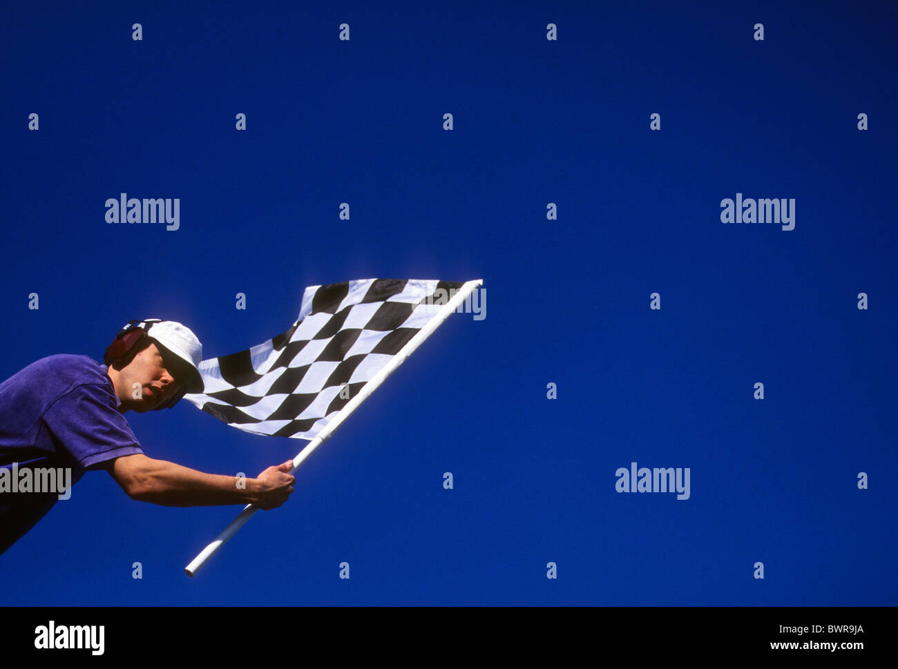 Auto Rennsport Zielflagge Stockfotografie - Alamy