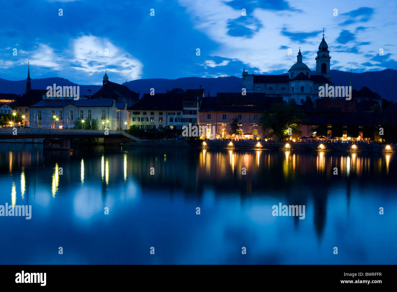 Schweiz Europa Solothurn Stadt Solothurn Architektur Twilight Dämmerung ...