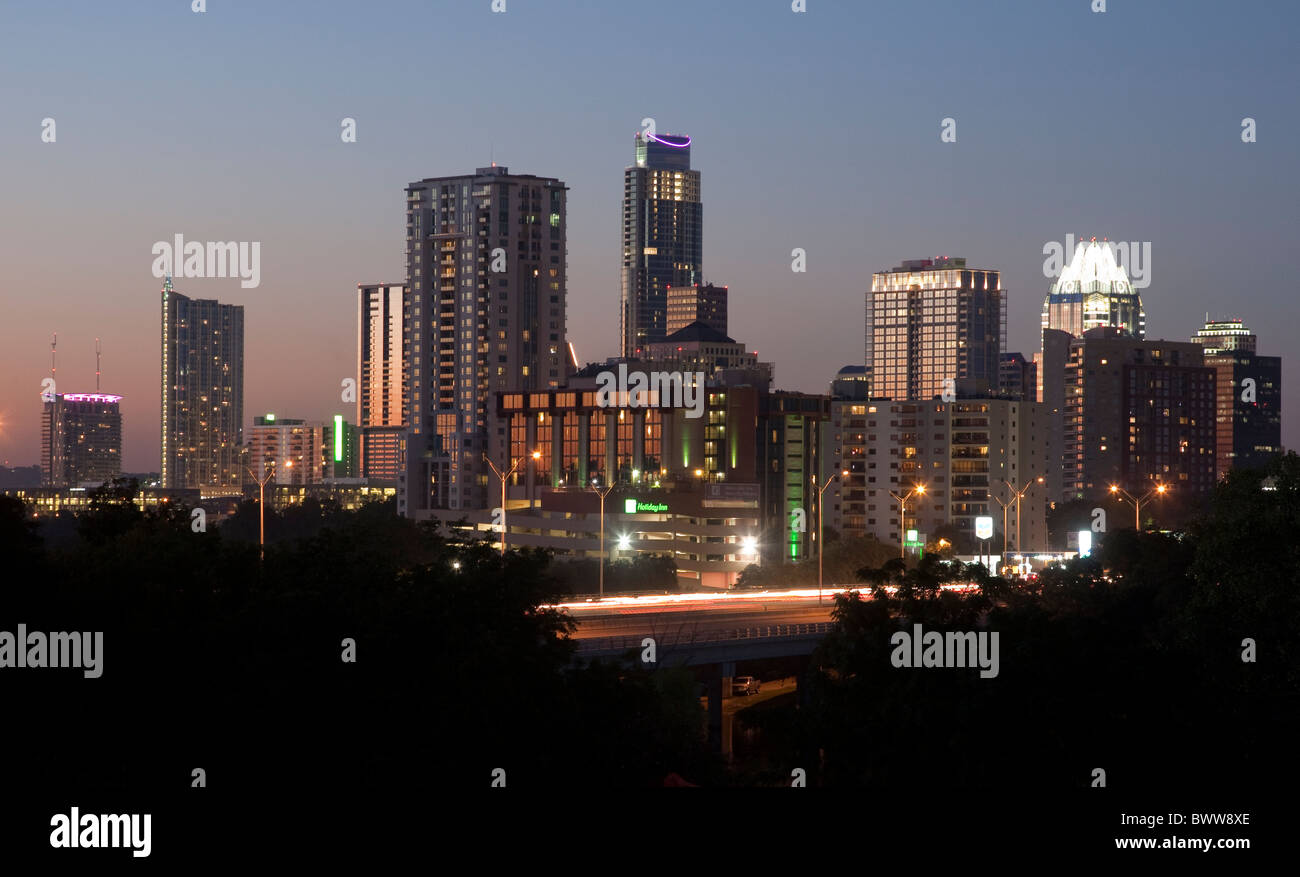 Skyline der Innenstadt von Austin, Texas, mit neuen Wolkenkratzer zeigt ...