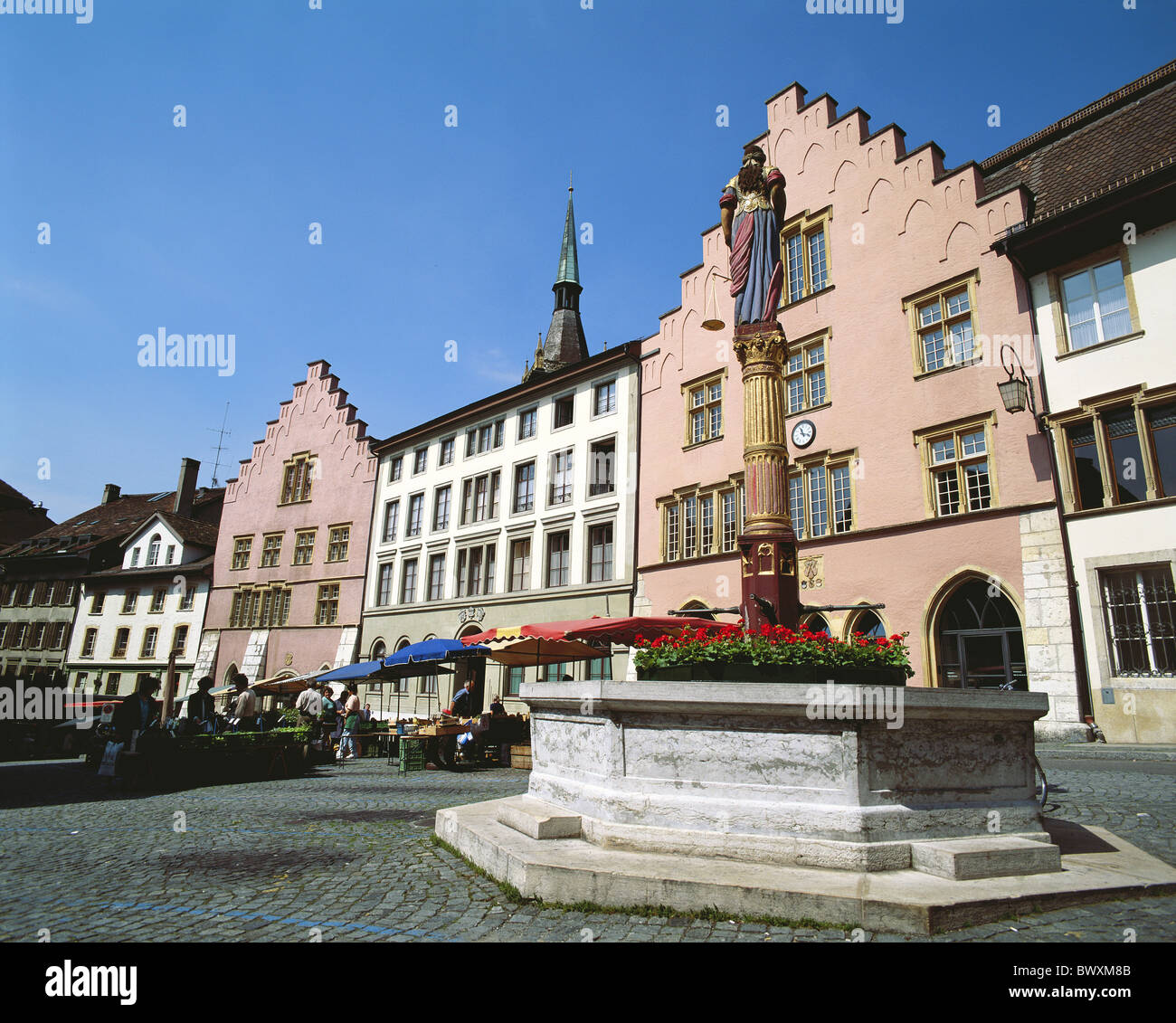 Altstadt Biel gut Schloss Lane Figur Haus Fassade Kanton Bern ...