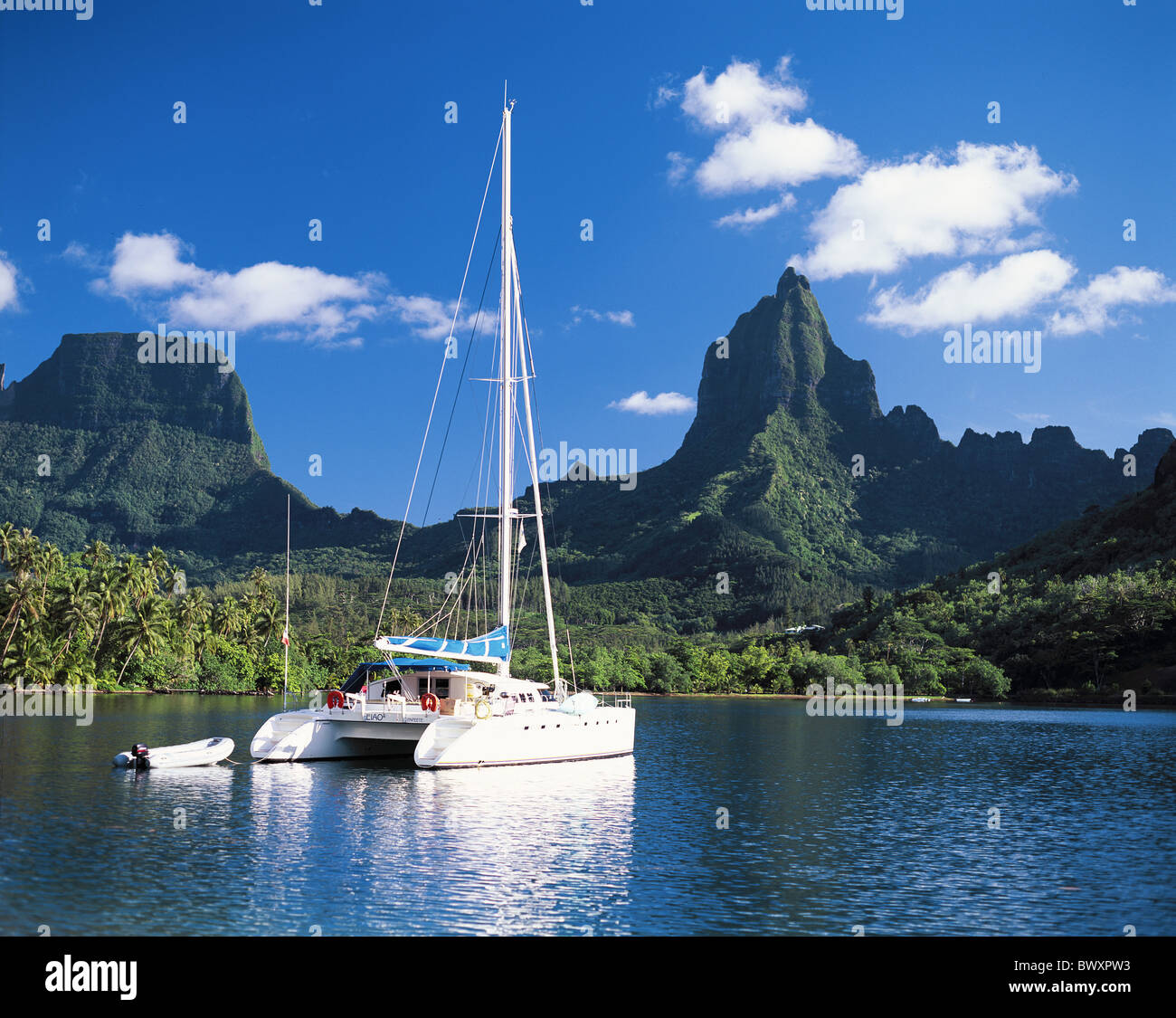 Berge Bucht Landschaft Moorea Inseln Inseln Pazifik Mouaroa Berg ...