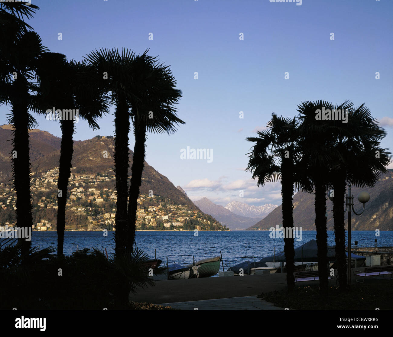 Castagnola Lago di Lugano See Meer Lugano Schweiz Europa Monte Bre ...