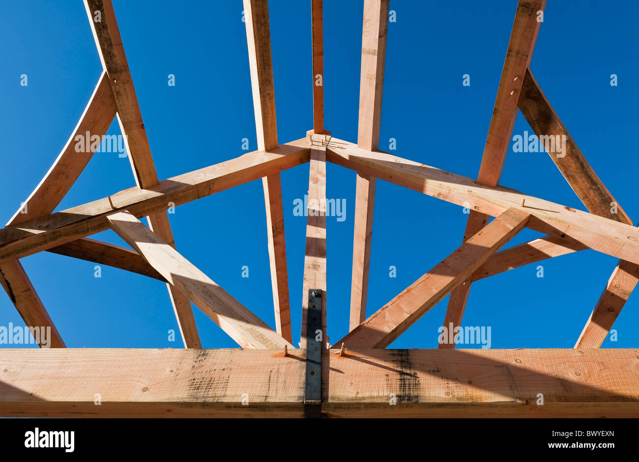 Bau einer traditionellen Holz gerahmte Scheune in Radnorshire, UK. Ein ...