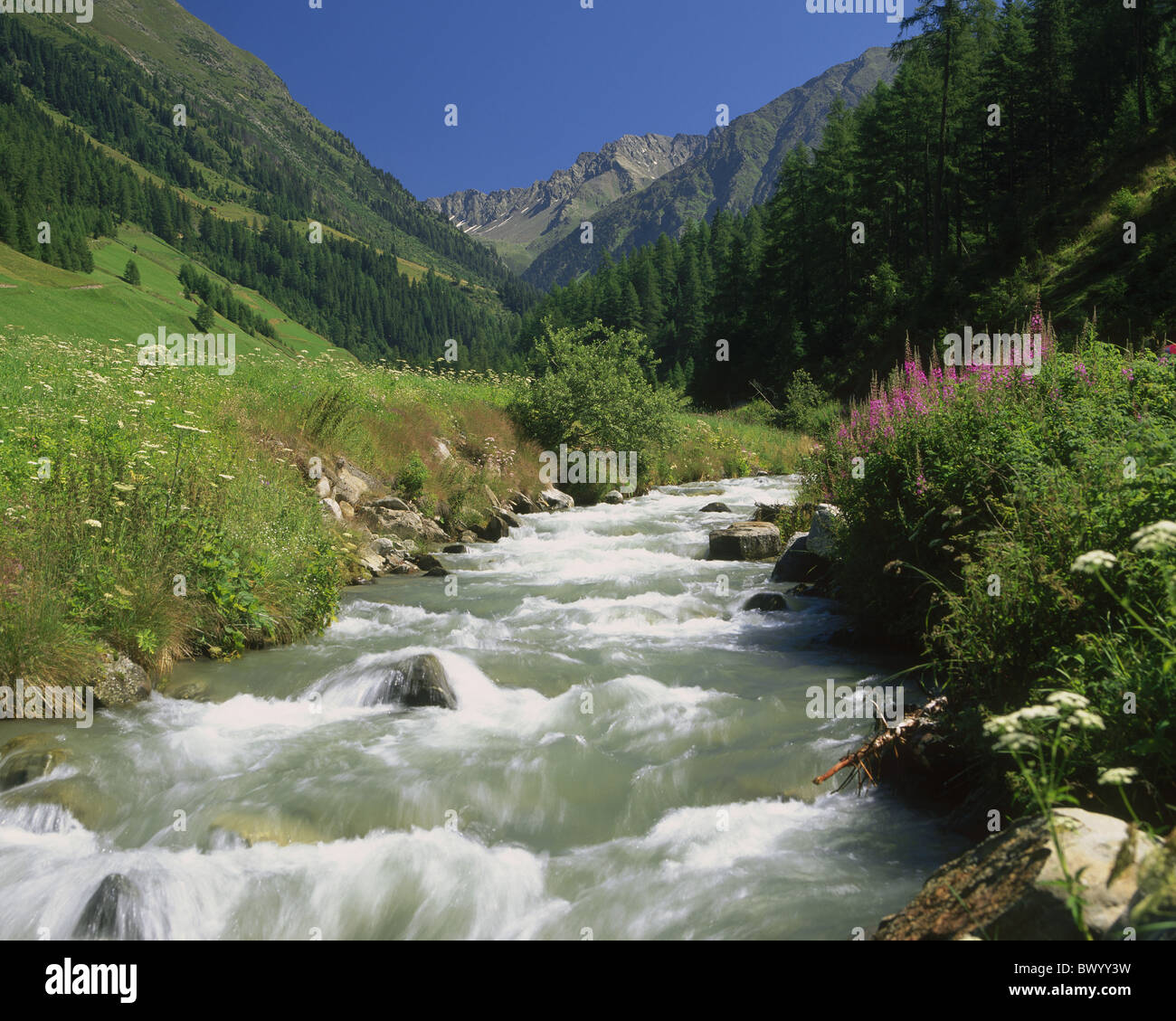 Bach Bach Bergbach Landschaft Berge Tal Österreich Europa Tirol ...